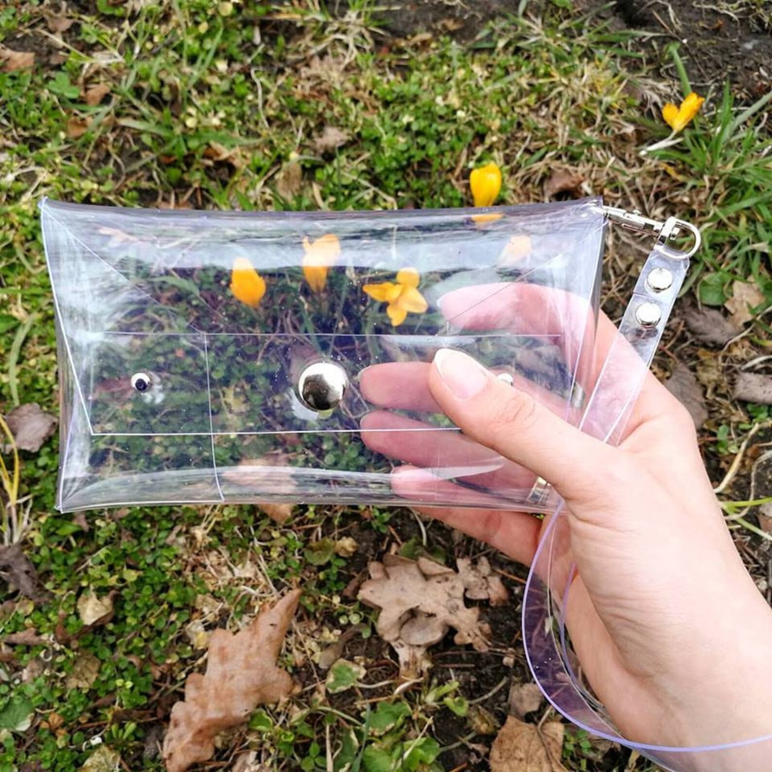 Clear Wristlet Wallet Iphone Wallet Vegan Clutch Purse - Etsy