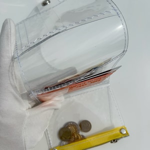 Small Wallet Clear Vinyl Transparent Card Holder Minimalist Compact ...