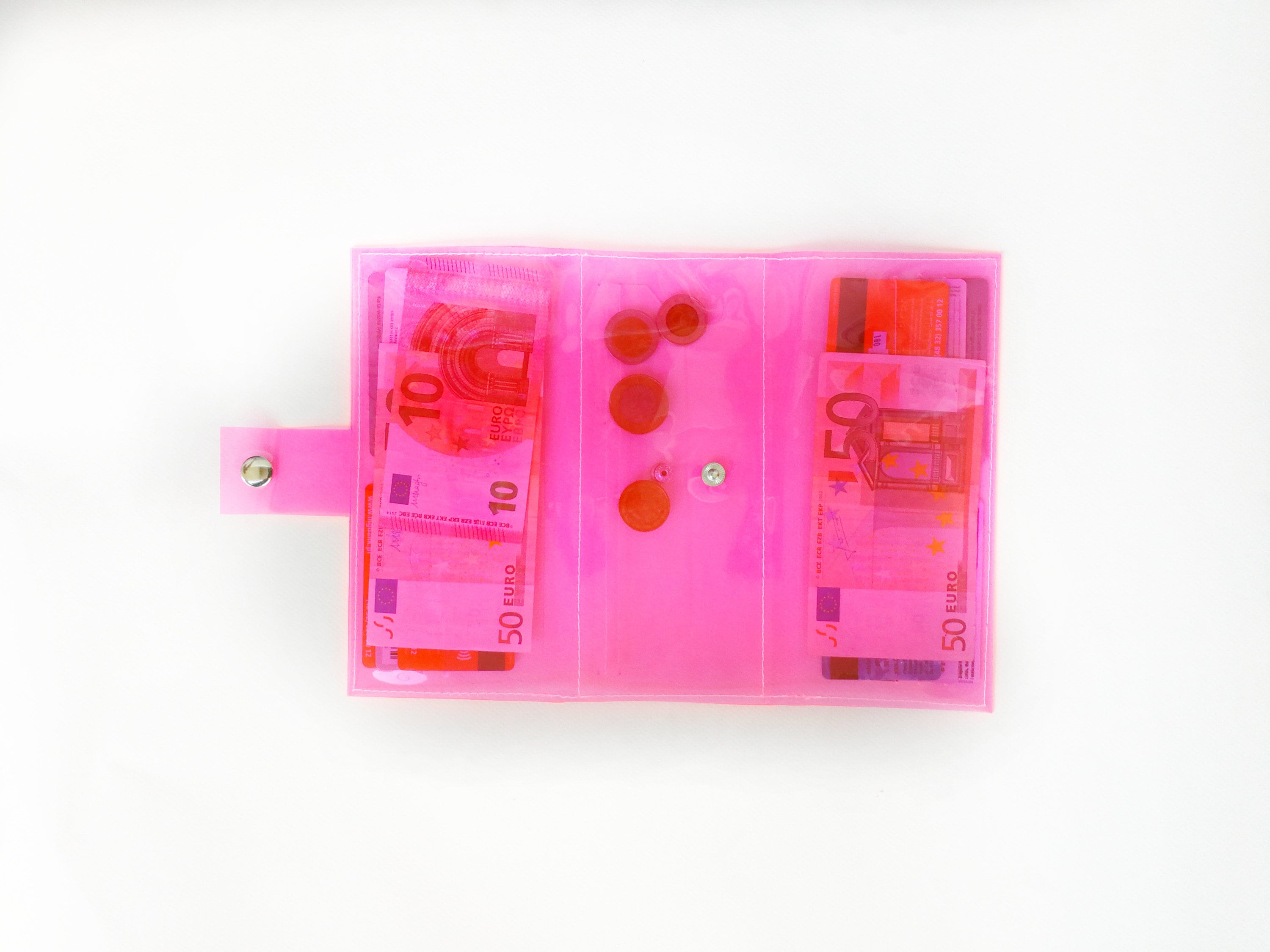 Neon Pink Big Vegan Wallet Cyber Techno Punk Style Premium - Etsy