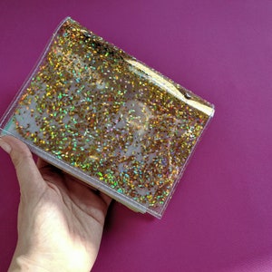Cute Holographic Gold Glitter Notebook, Girl Boss Notepad, Iridescent ...