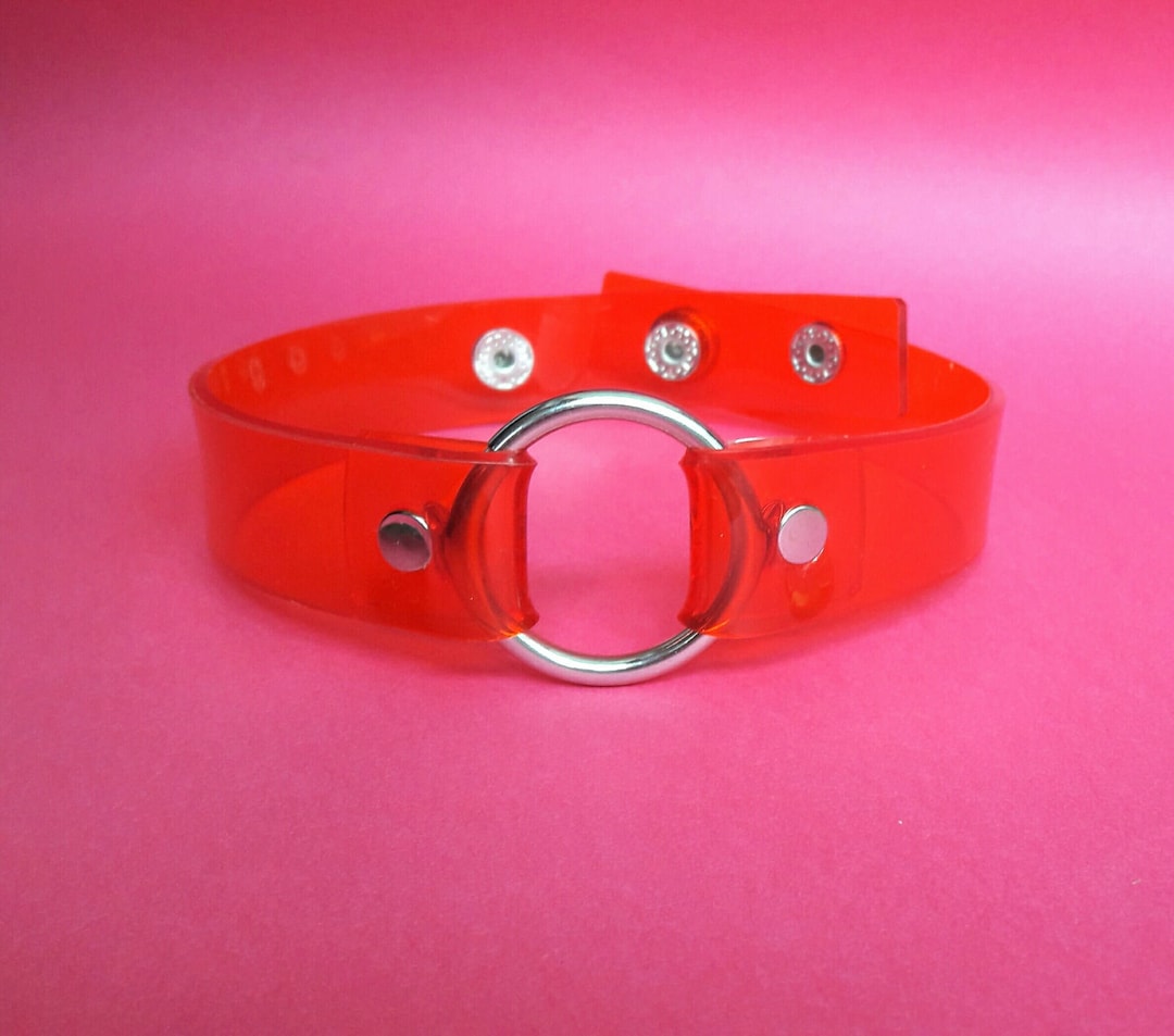 Red O Ring Collar, 90s Choker, Valentines Gift, Cute Necklace, Vinyl ...