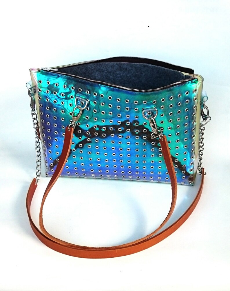 Laptop Bag Iridescent Laptop Bag Holographic Shopper Bag | Etsy