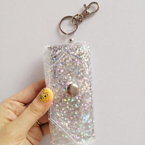 90s Style Key Pouch, Small Stars, Glitter Key Holder, Vegan Key ...