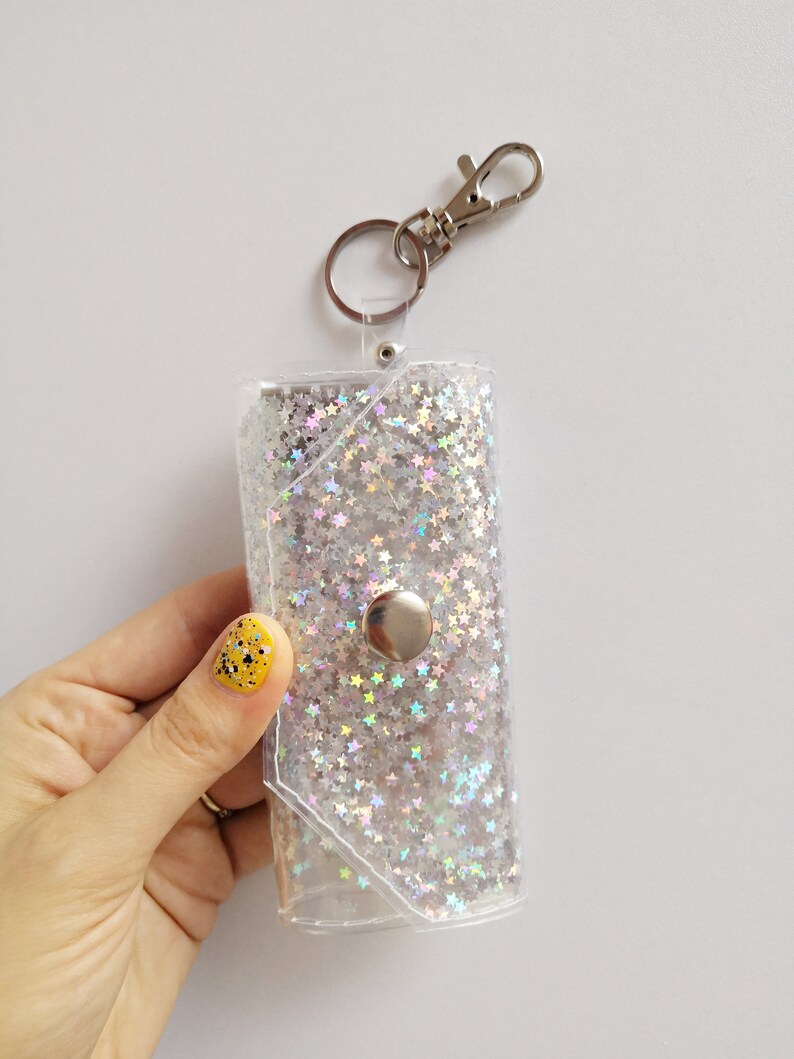 90s Style Key Pouch Small Stars Glitter Key Holder Vegan | Etsy