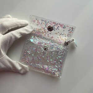 Stylish Small Vinyl Wallet With Iridescent Inserts and Diamond - Etsy