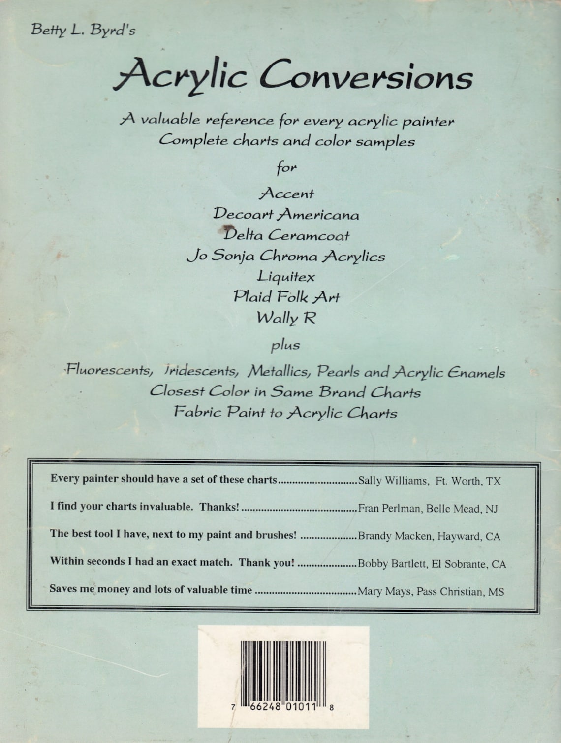 Acrylic Conversions Complete Charts for Acrylic Enamel Color | Etsy
