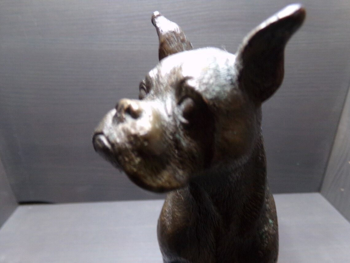 Vintage Bronze Dog Sculpture Aprox 7.5 " High - Etsy