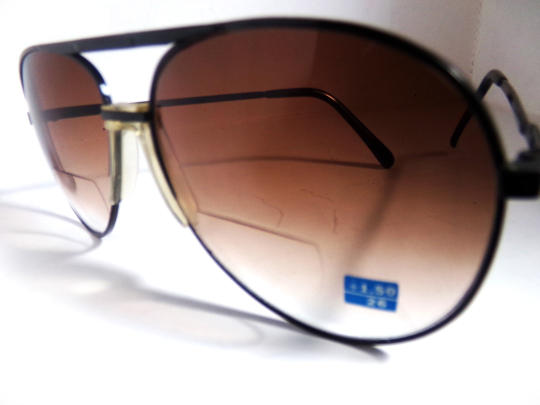 Vintage Bifocal Tint Readers Power 1.50 Large Aviator Reading Glasses ...
