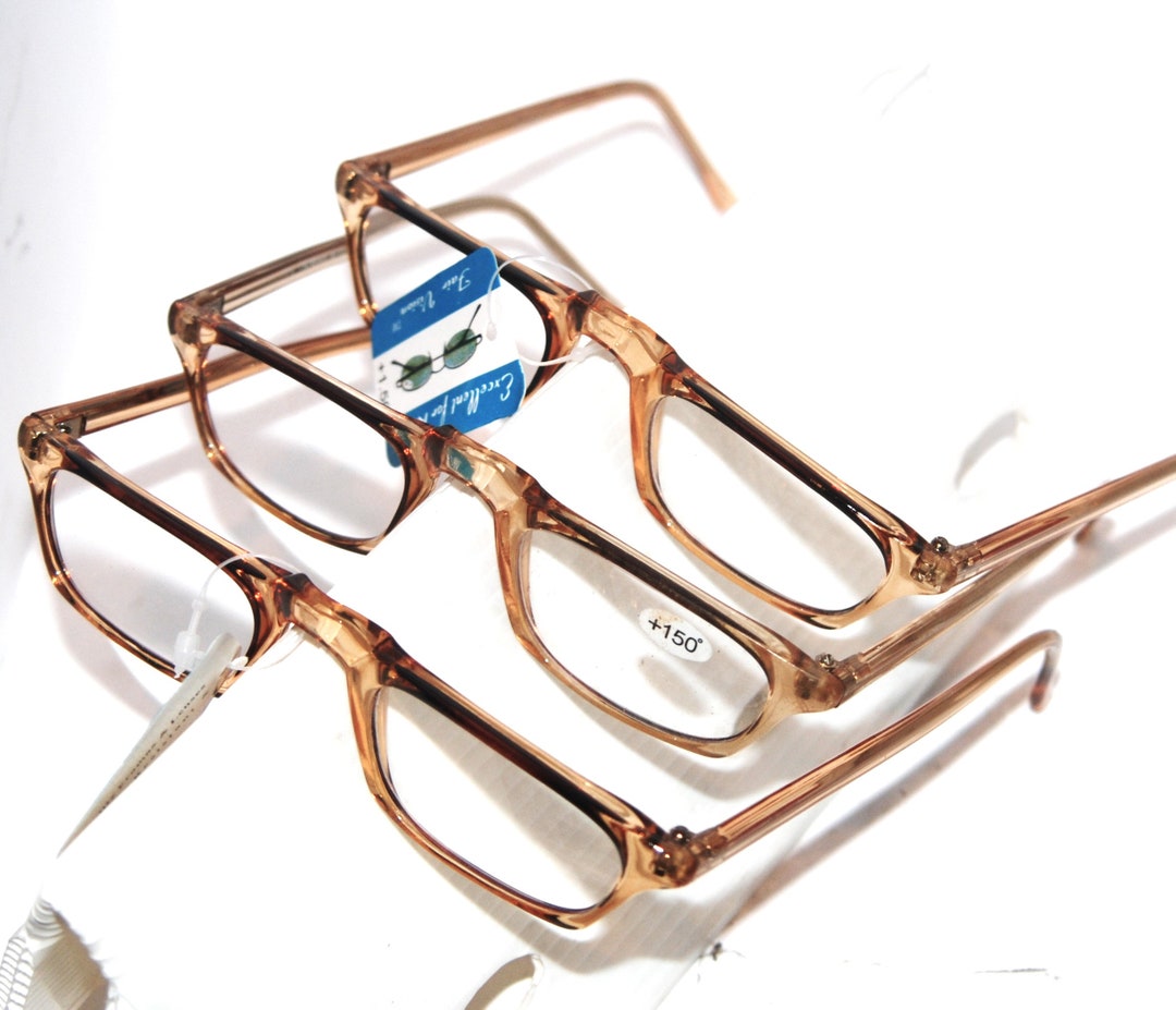 Vintage "granny Readers" Power 1.50 Amber Honey Color Reading Glasses ...