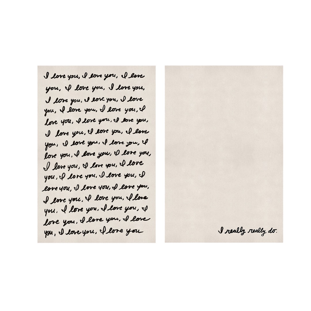 I Love You, I Really Really Do Art Print Pair - Etsy