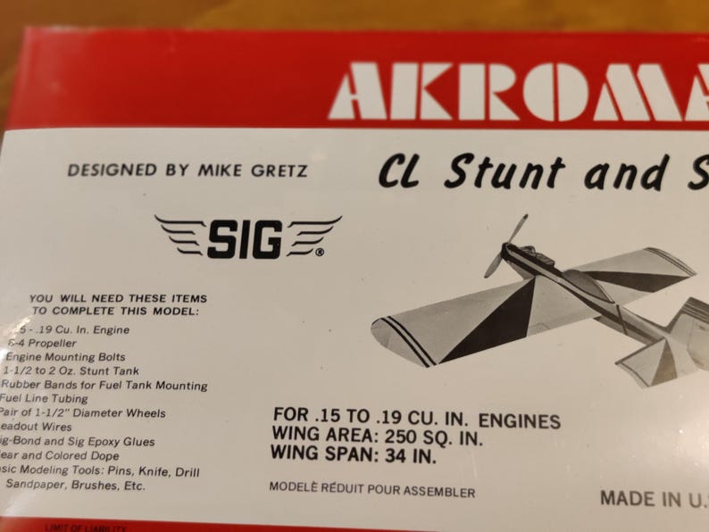 BEECHCRAFT STAGGERWING Control Line Kit/plane/model/fun Fly/control ...