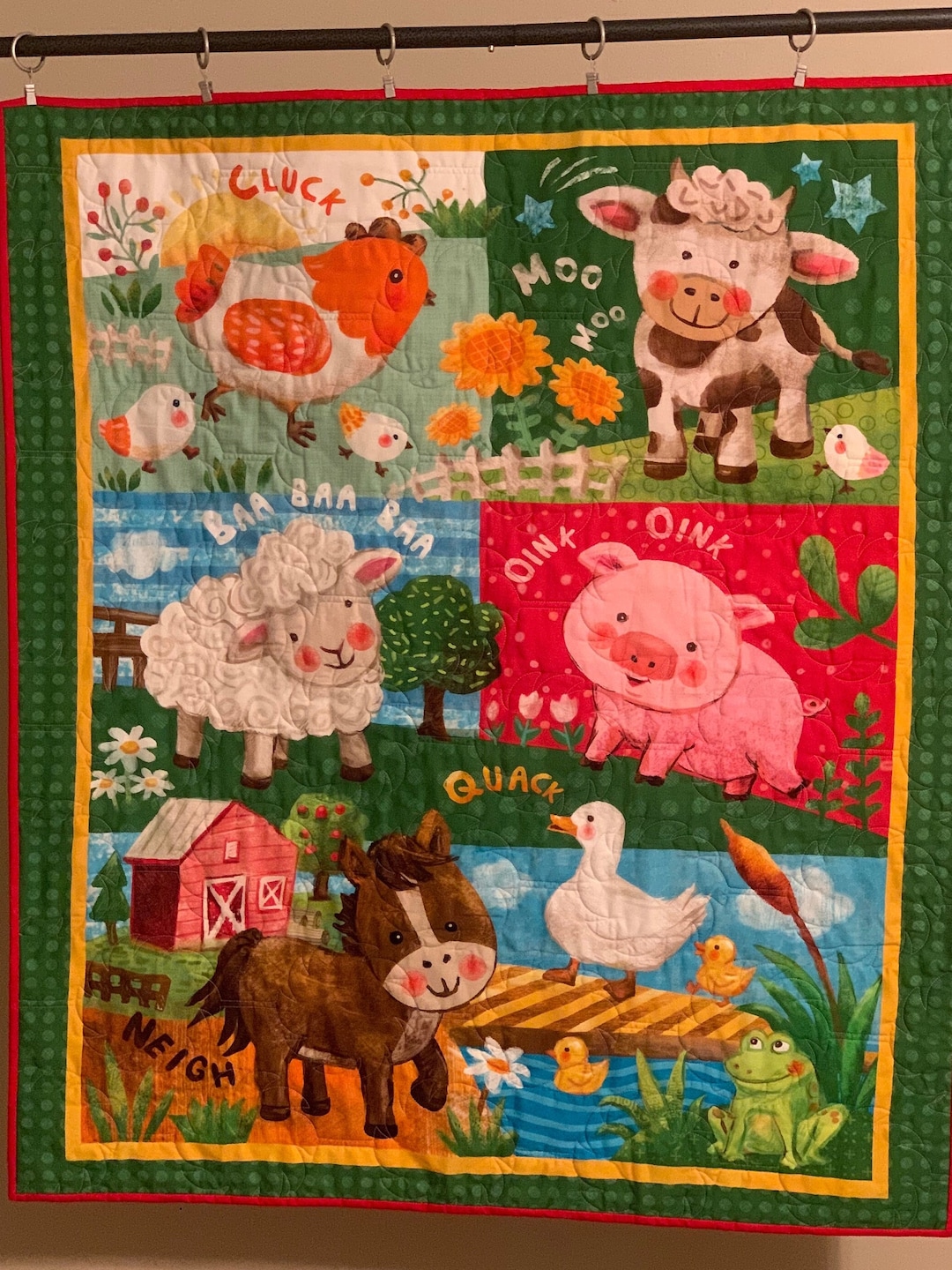 Quilt, Farm Animals, Quilted Panel, Baby Quilt, Child Quilt, Lap Quilt ...
