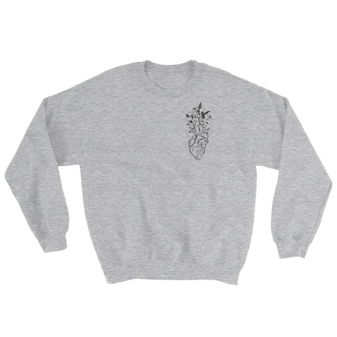 Minimalist Anatomic Heart Sweatshirt Cardio Floral Science Sweater Gift ...