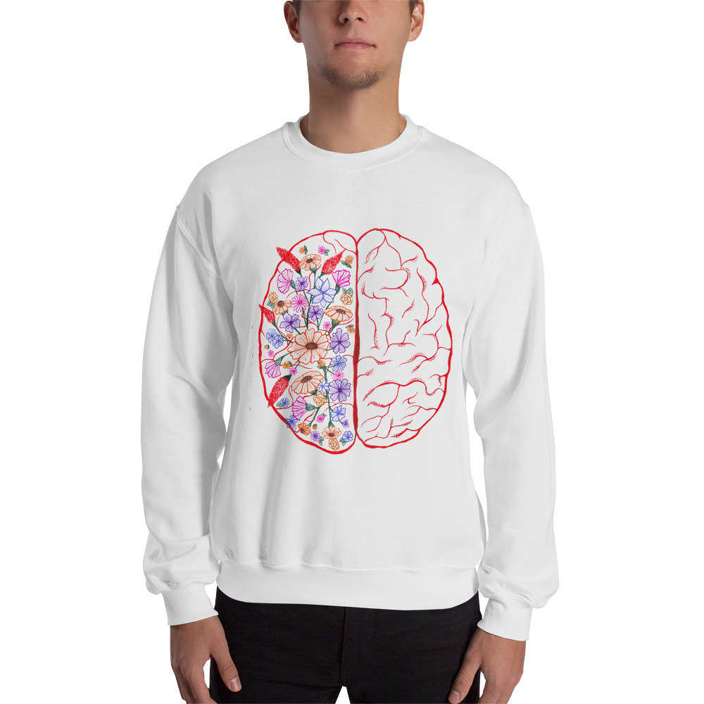 Floral Anatomic Brain Artsy Anatomy Medical Neurology Sweatshirt ...