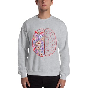 Floral Anatomic Brain Artsy Anatomy Medical Neurology Sweatshirt ...