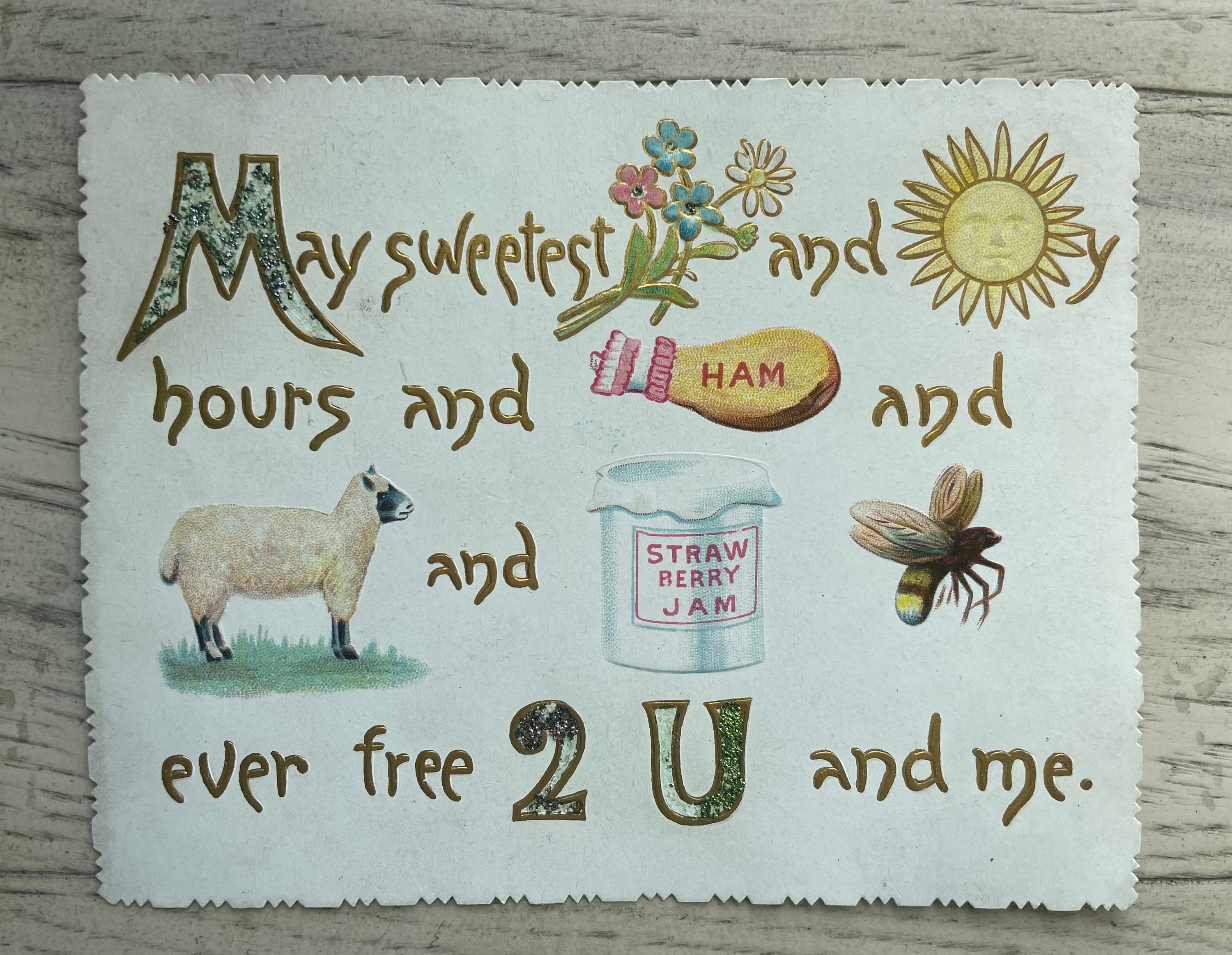 Antique Victorian Edwardian Rebus Card - Etsy