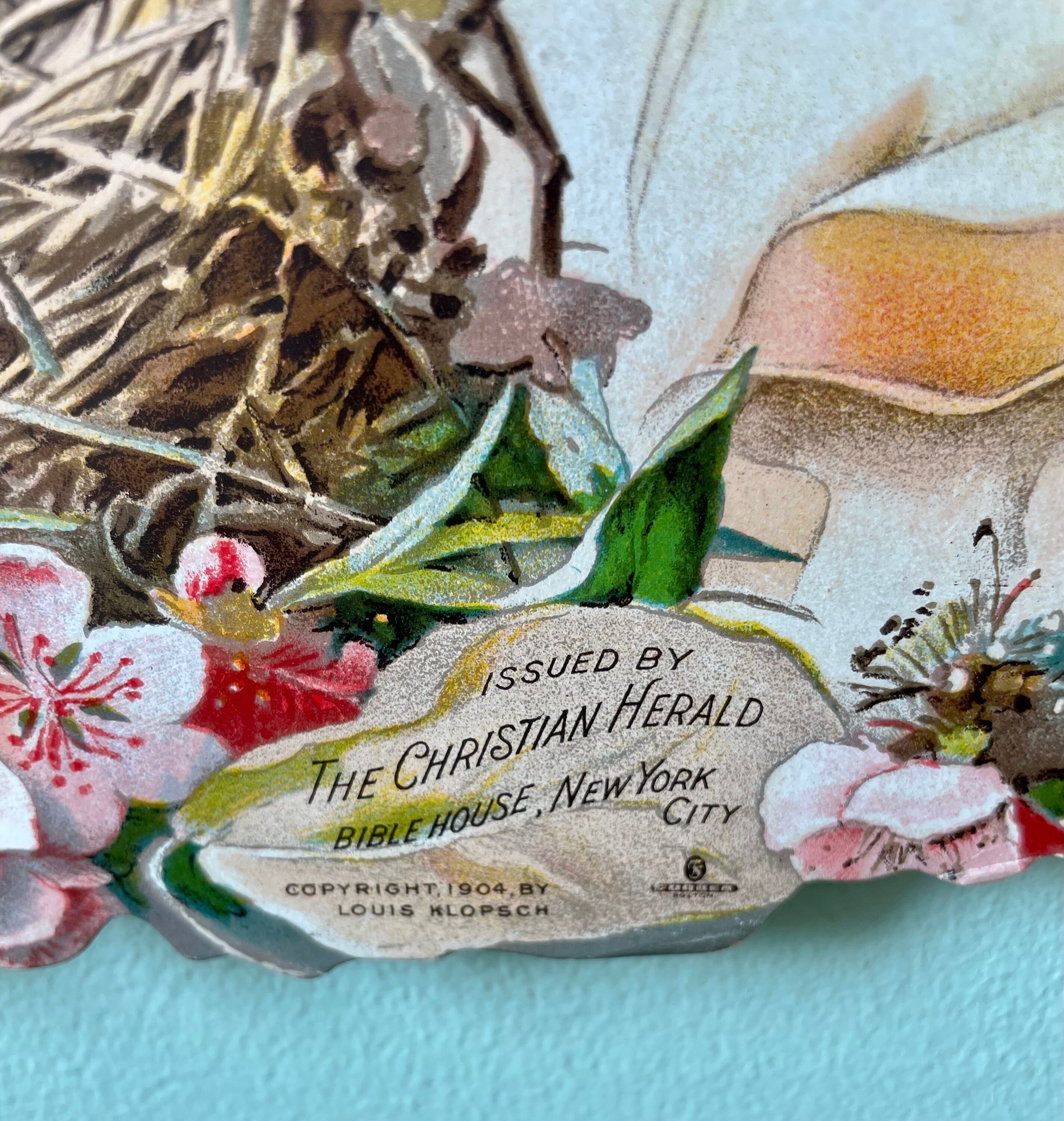 Antique Victorian Edwardian Chromolithograph Children Birds Nests ...