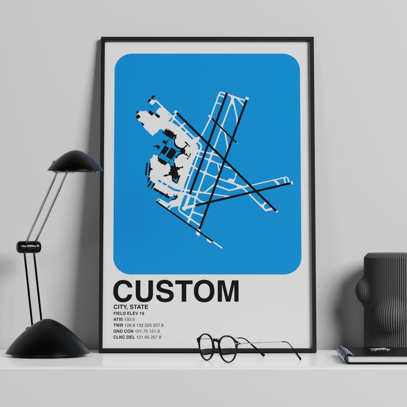 Airport Runway Map - Etsy