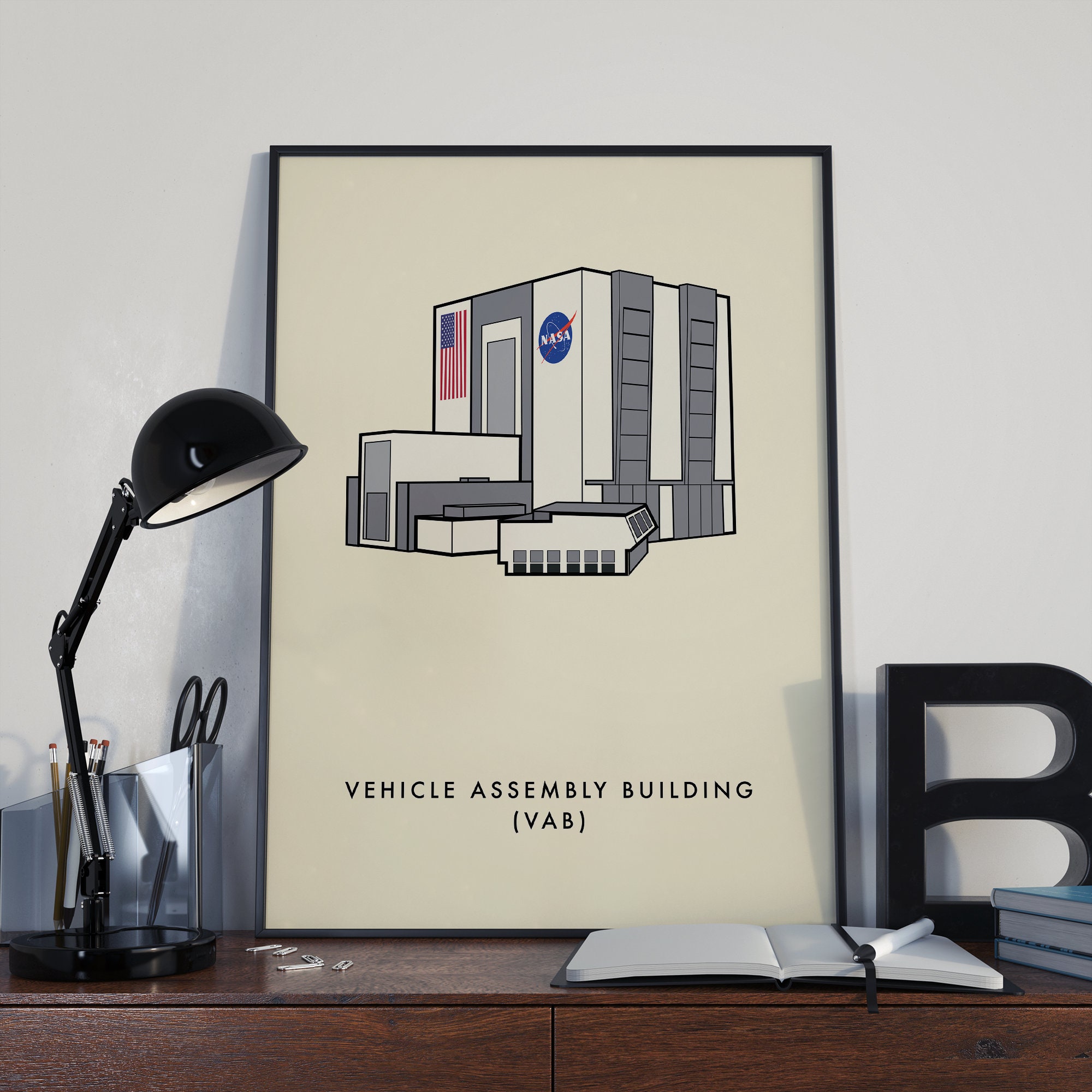 Vehicle Assembly Building VAB Apollo Program Minimalist Poster NASA ...