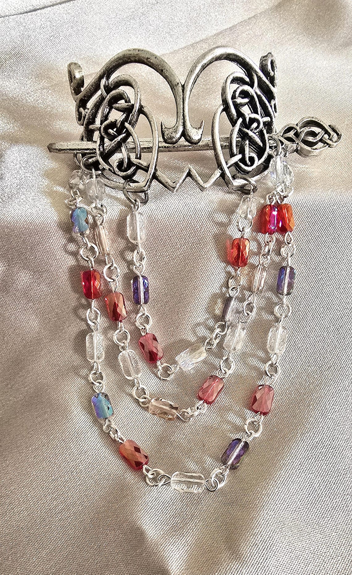 Celtic Knot Hair Slide, Hand Beaded Hair Accessory, Woman's Hair ...