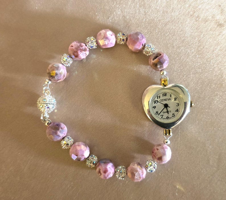 Pink Druzy Watch Set, Natural Stone Watch, Woman's Accessory - Etsy