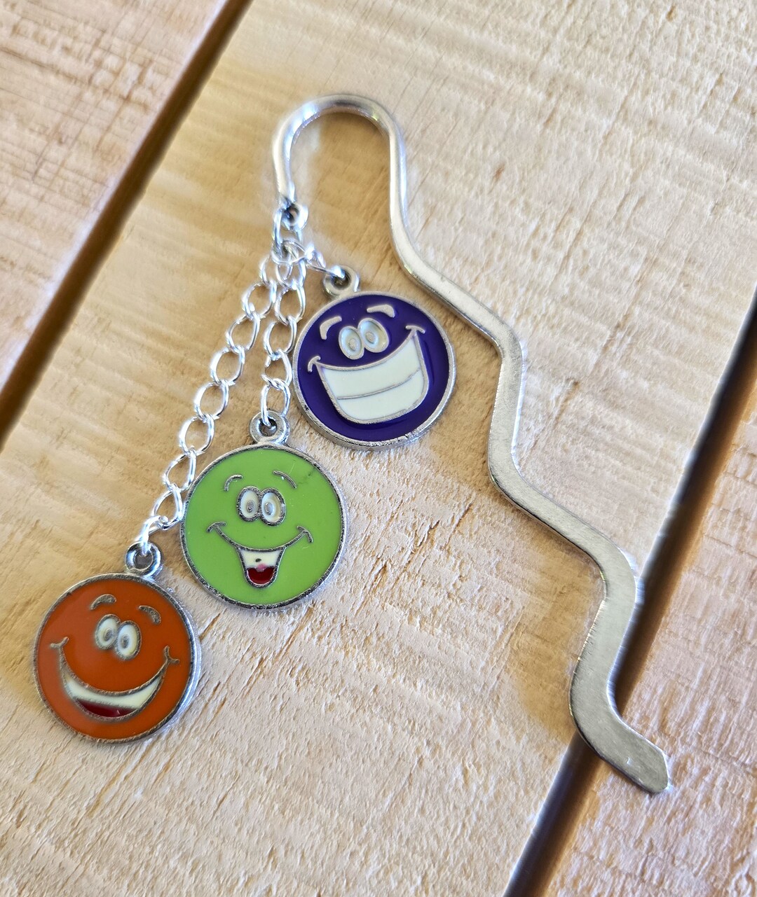 Emoji Bookmark, Happy Face Charms, Bookworm Gift, Reading Accessory ...