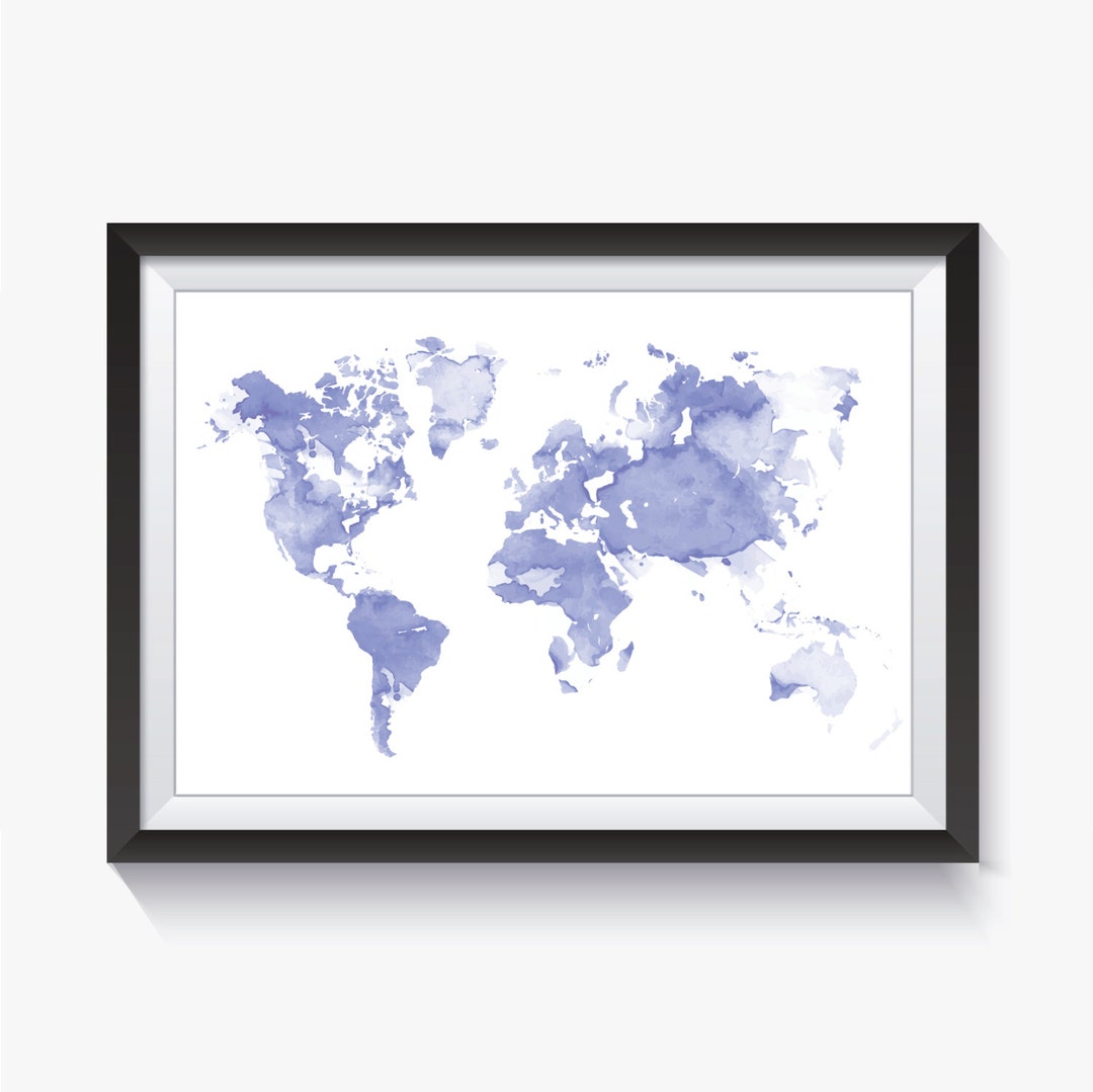 Purple World Map Silhouette Download | PDF & JPG - Etsy