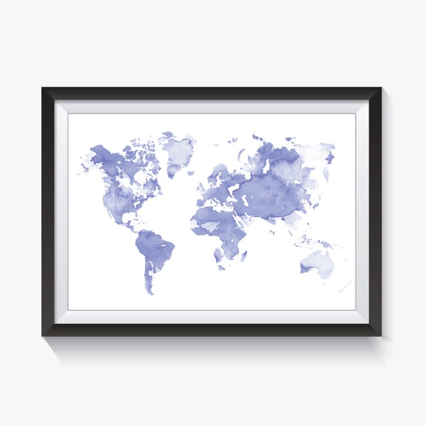 Purple World Map - Etsy