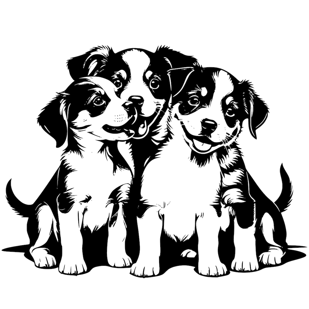 Playing Puppies V Svg File - Etsy