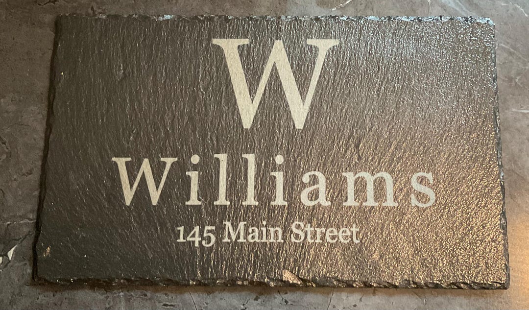 Address Plaque Laser Engraved Slate - Etsy