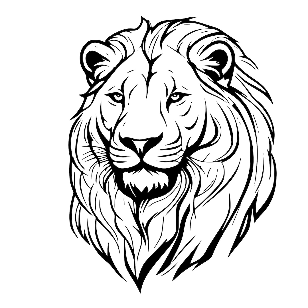 Lion Face Svg Jpg Files for Engraving - Etsy