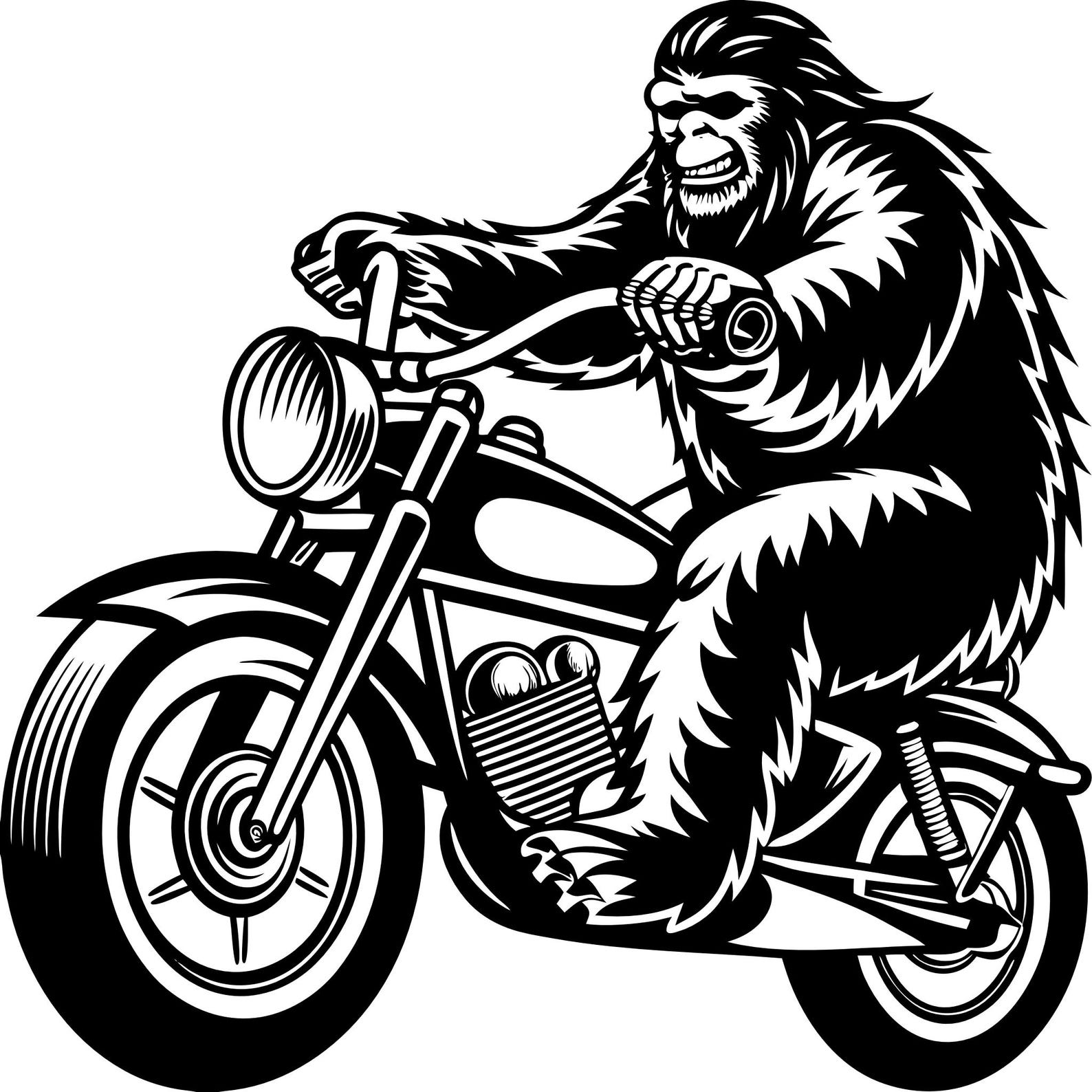 Sasquatch on a Motorcycle File - Etsy