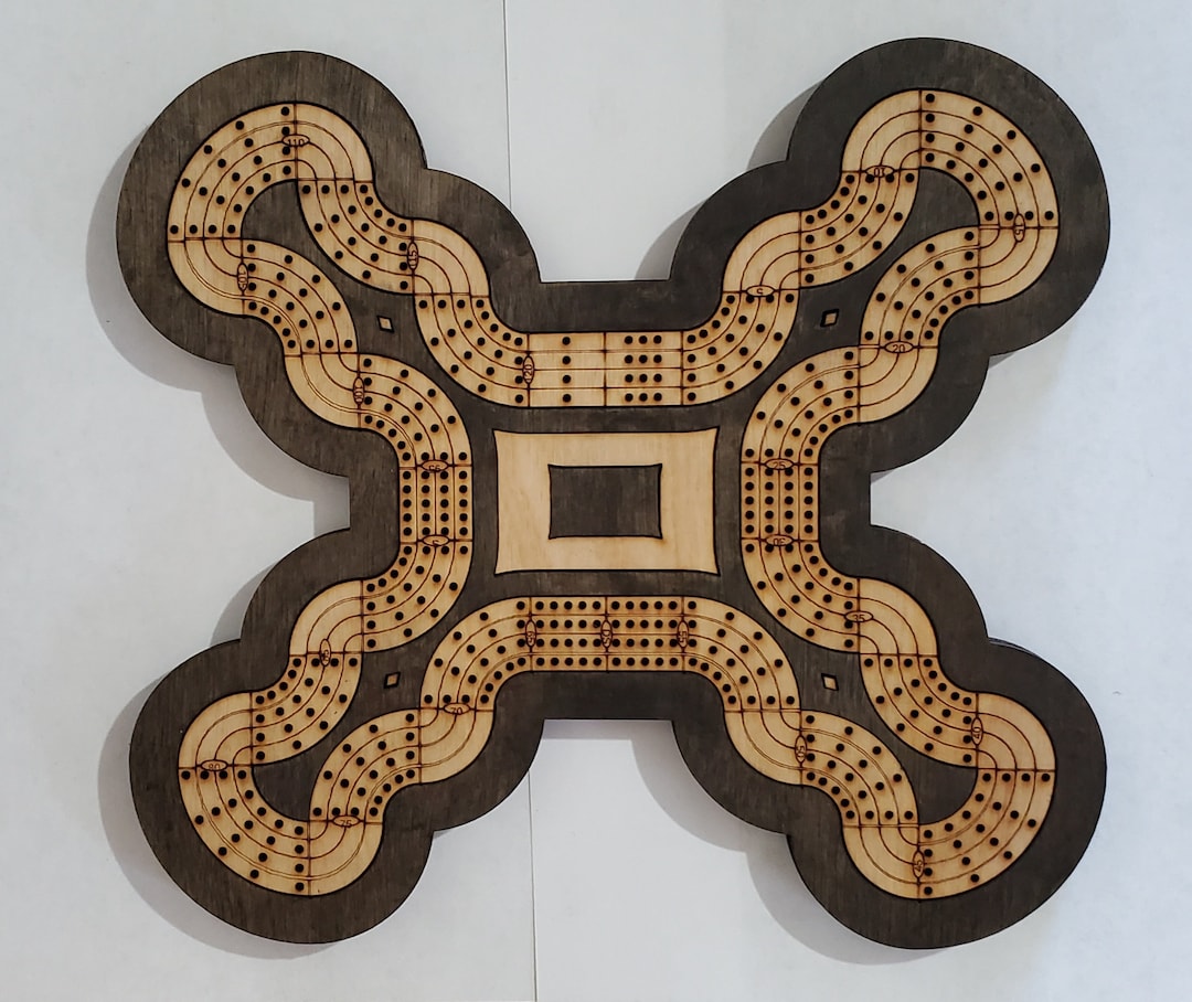 Digital File for 4 Lane Cribbage Board Svg Pdf Dxf Lightburn Ai Vector ...