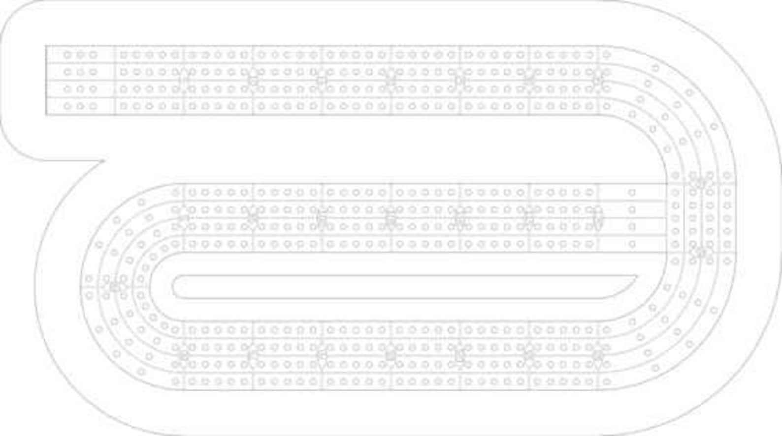 4 Lane Cribbage Board Template – Laser Cut Vector File (SVG, PDF, DXF ...