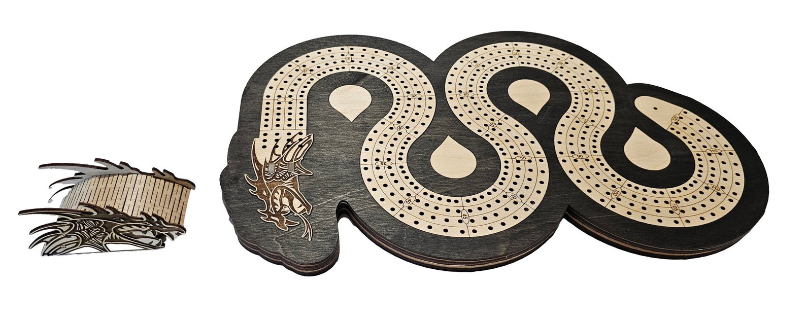 Dragon Cribbage Board With 4 Lanes and Peg Storage - Etsy