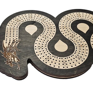 Dragon Cribbage Board With 4 Lanes and Peg Storage - Etsy