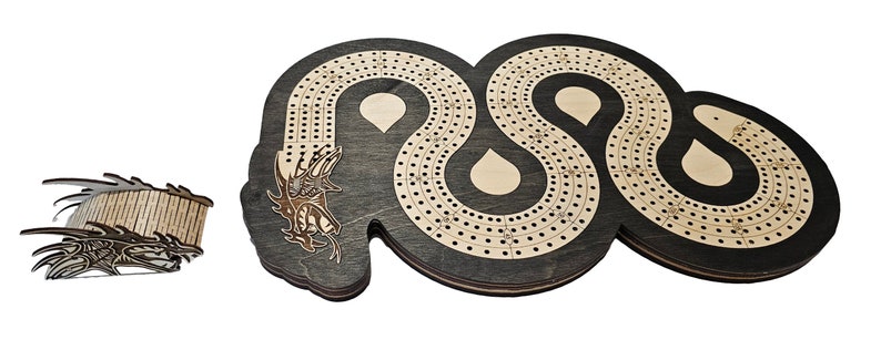 Dragon Cribbage Board With 4 Lanes and Peg Storage - Etsy