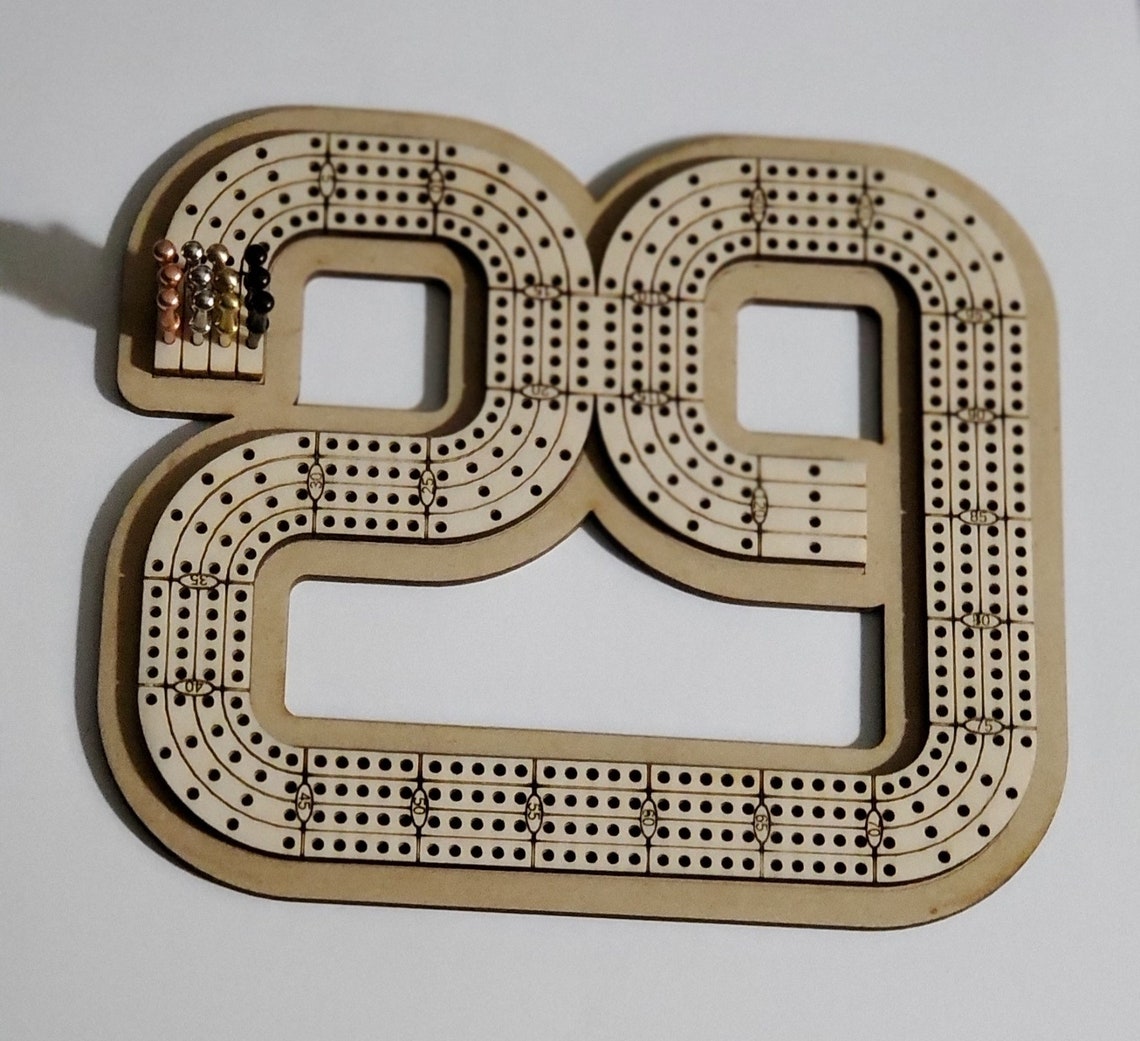 4 Lane Cribbage Board Pattern Svg Pdf Dxf Lightburn Ai Vector File - Etsy