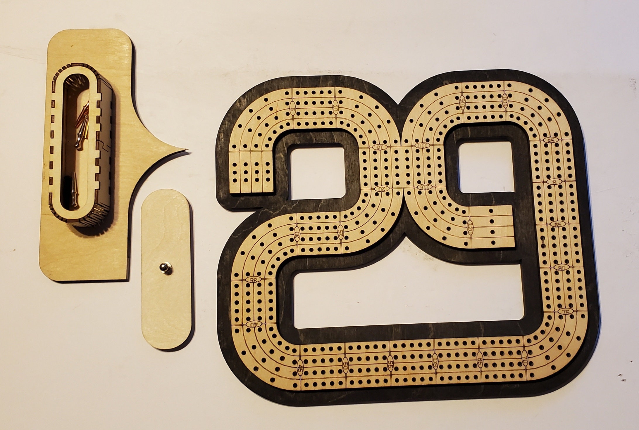 29 Hand Cribbage Board With Removable Peg Holder - Etsy