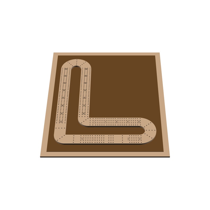 4 Lane Letter L Cribbage Board Pattern Svg Pdf Dxf Lightburn Ai Vector ...