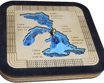 Great Lakes Cribbage Board - Etsy