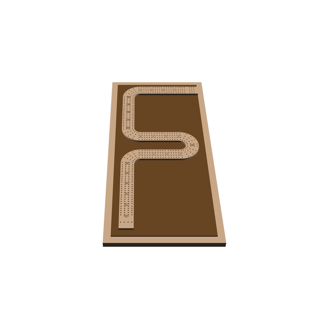 4 Lane Letter F Cribbage Board Pattern Svg Pdf Dxf Lightburn Ai Vector ...