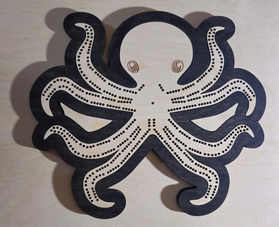 4 Player Octopus Cribbage Board - Etsy