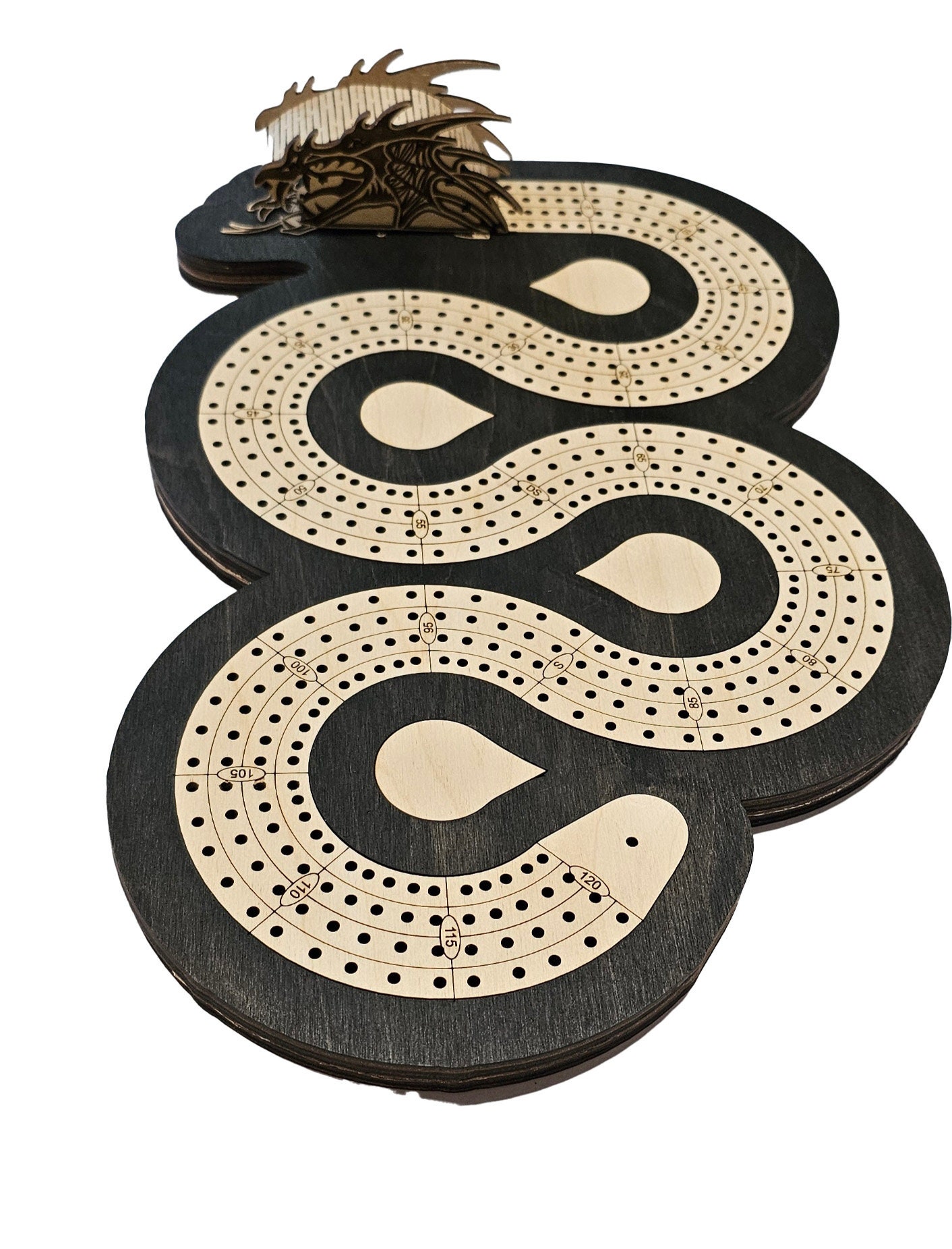Dragon Cribbage Board With 4 Lanes and Peg Storage - Etsy