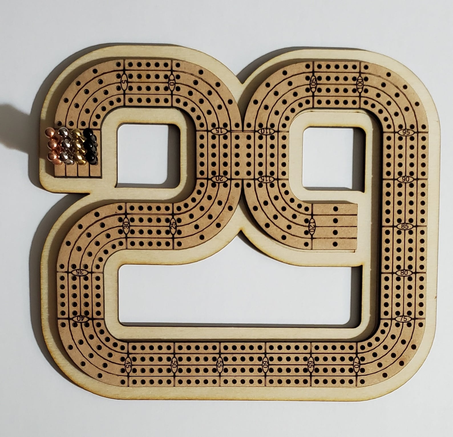 4 Lane Cribbage Board Pattern Svg Pdf Dxf Lightburn Ai Vector File ...