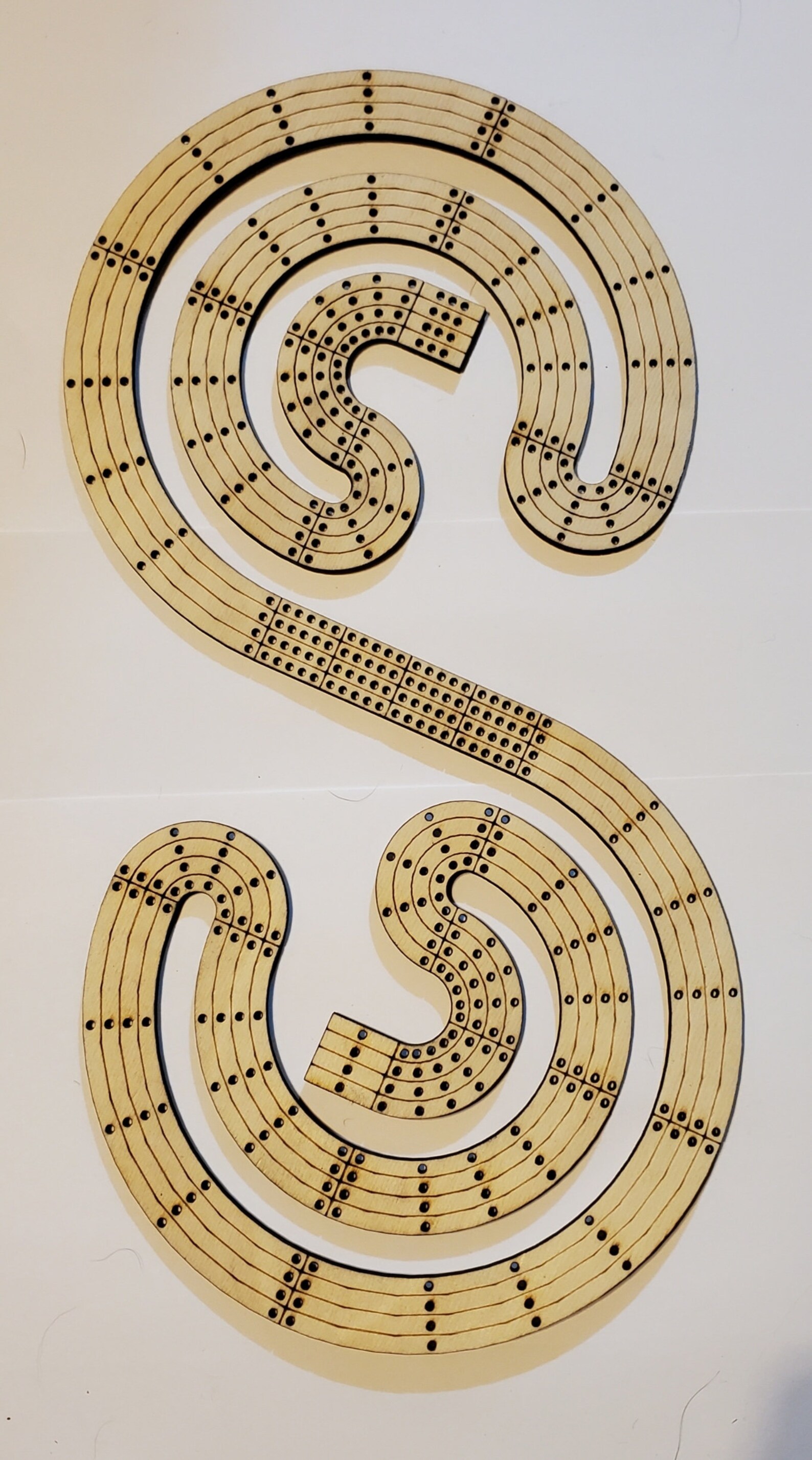 4 Lane Digital Cribbage Board Pattern – Double Spiral (SVG, PDF, DXF ...