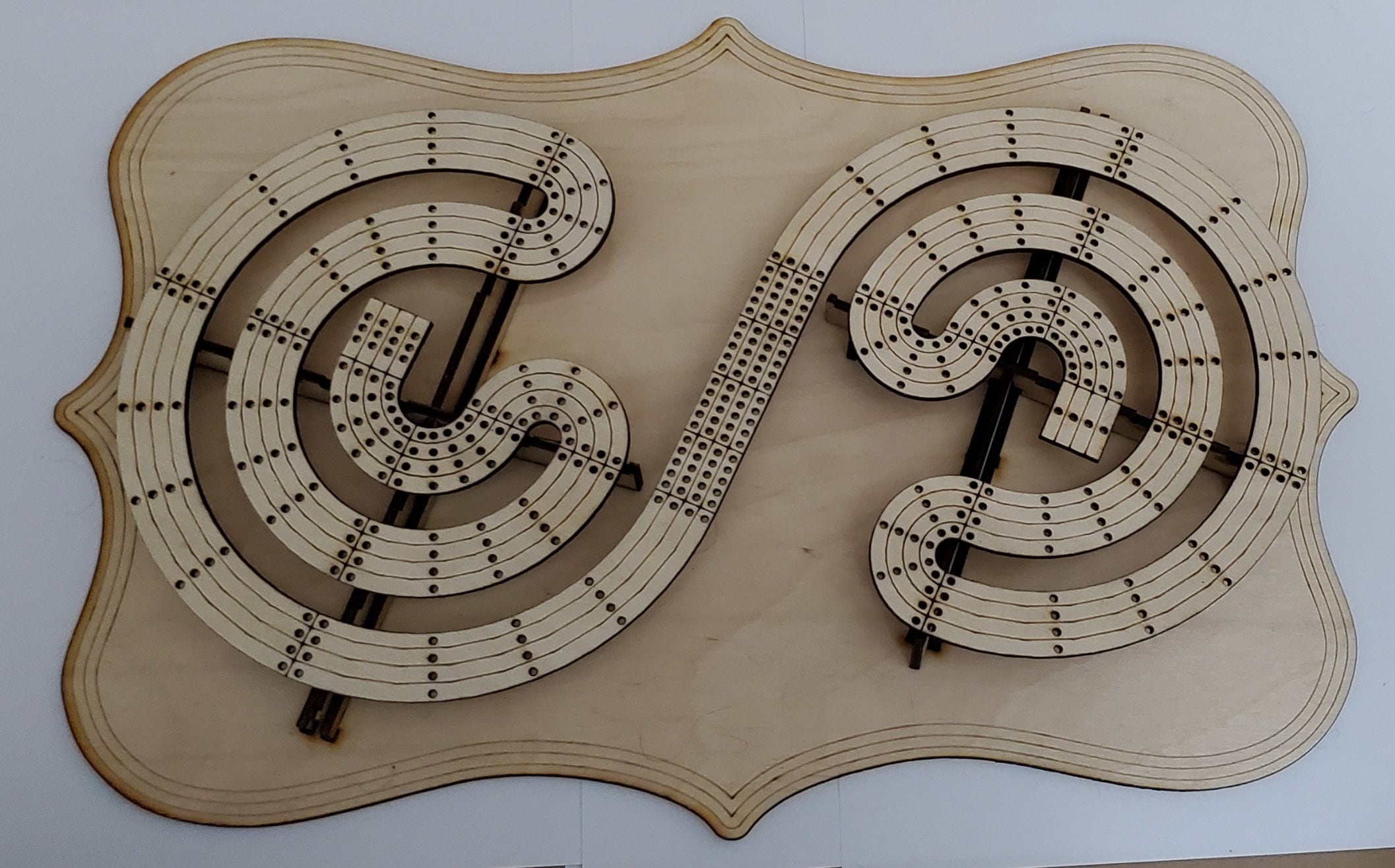 4 Lane Digital Cribbage Board Pattern Svg Pdf Dxf Lightburn Ai Vector File - Double Spiral - Etsy