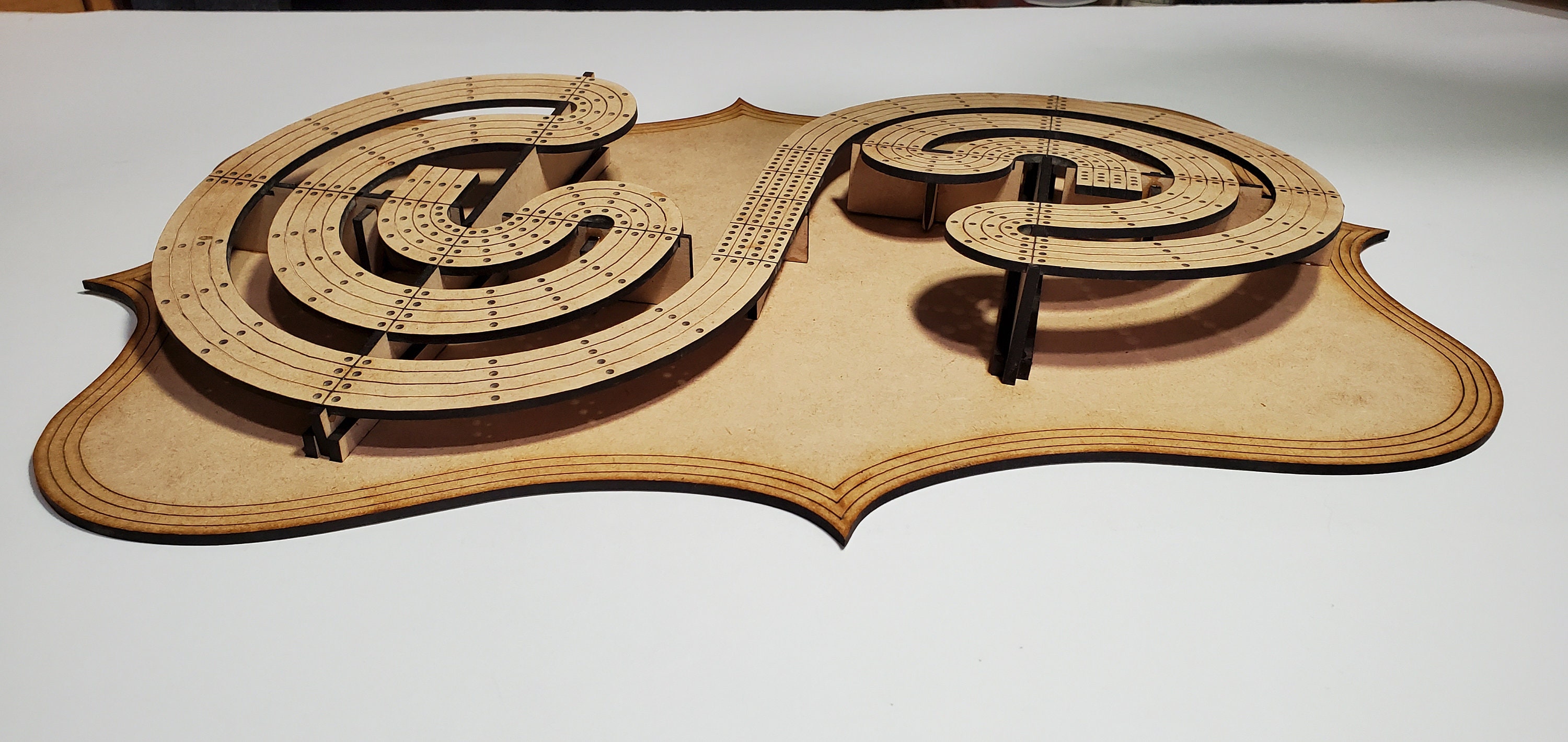 4 Lane Digital Cribbage Board Pattern Svg Pdf Dxf Lightburn Ai Vector ...