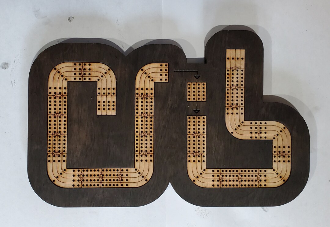 Digital File for 4 Lane Cribbage Board Svg Pdf Dxf Lightburn Ai Vector ...