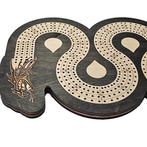 Dragon Cribbage Board With 4 Lanes and Peg Storage - Etsy
